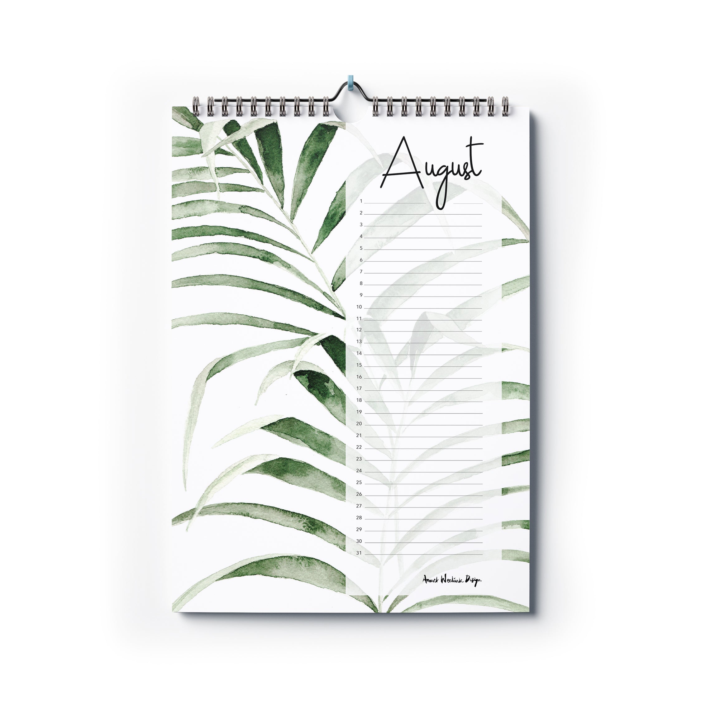 Birthday Calendar - WATERCOLOR - A4 - Perpetual – Annet Weelink Design