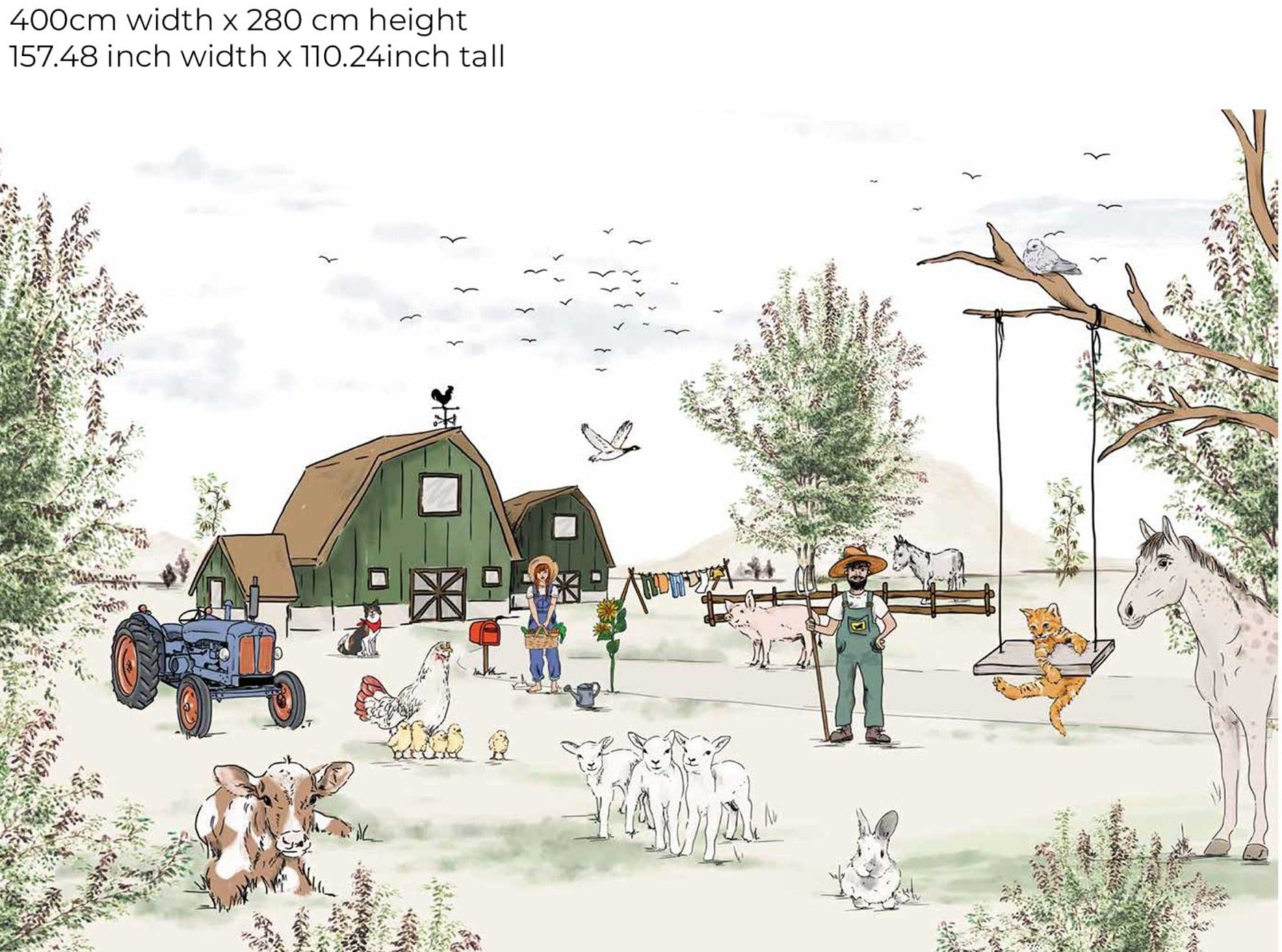 Boerderij behang - WANDGROTE AFBEELDING - ANIMAL FARM – Annet Weelink ...