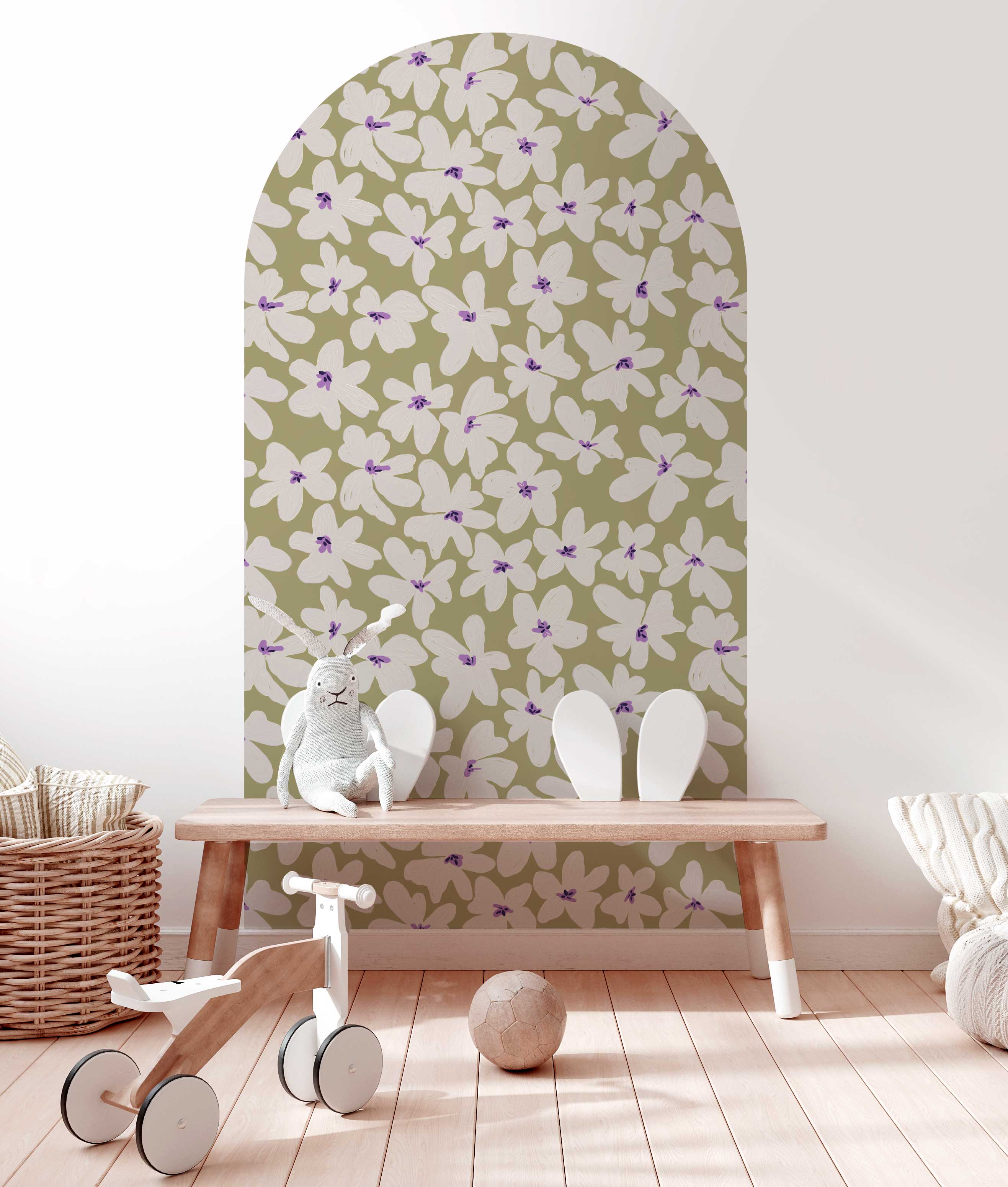 Peel and Stick Arch Wallpaper Decal - Bold Flowers – Annet Weelink Design
