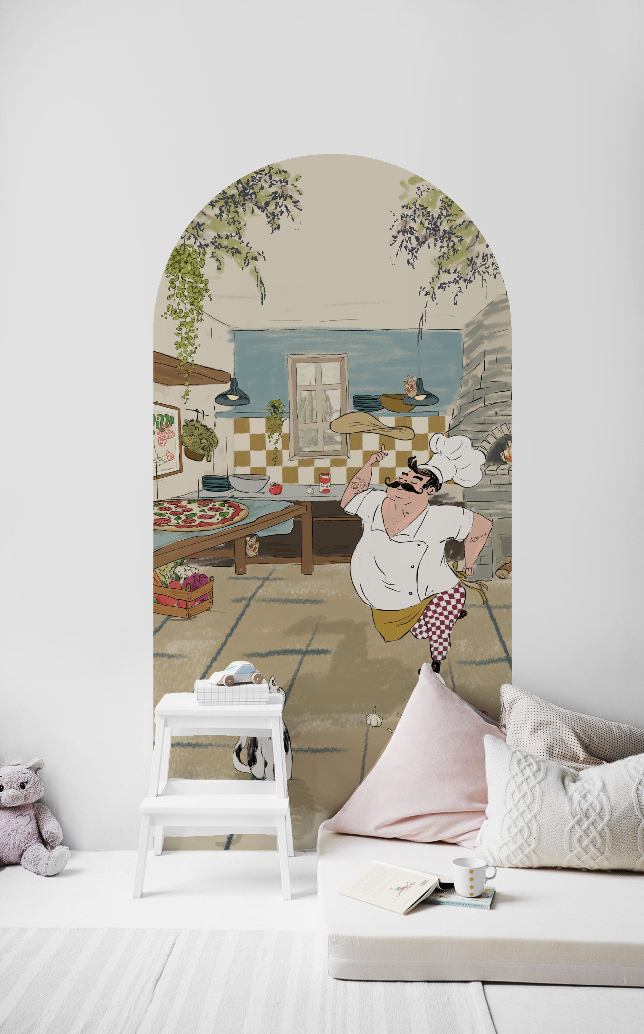 Peel and Stick Arch Wallpaper Decal - Chef Italiano | High-Quality ...