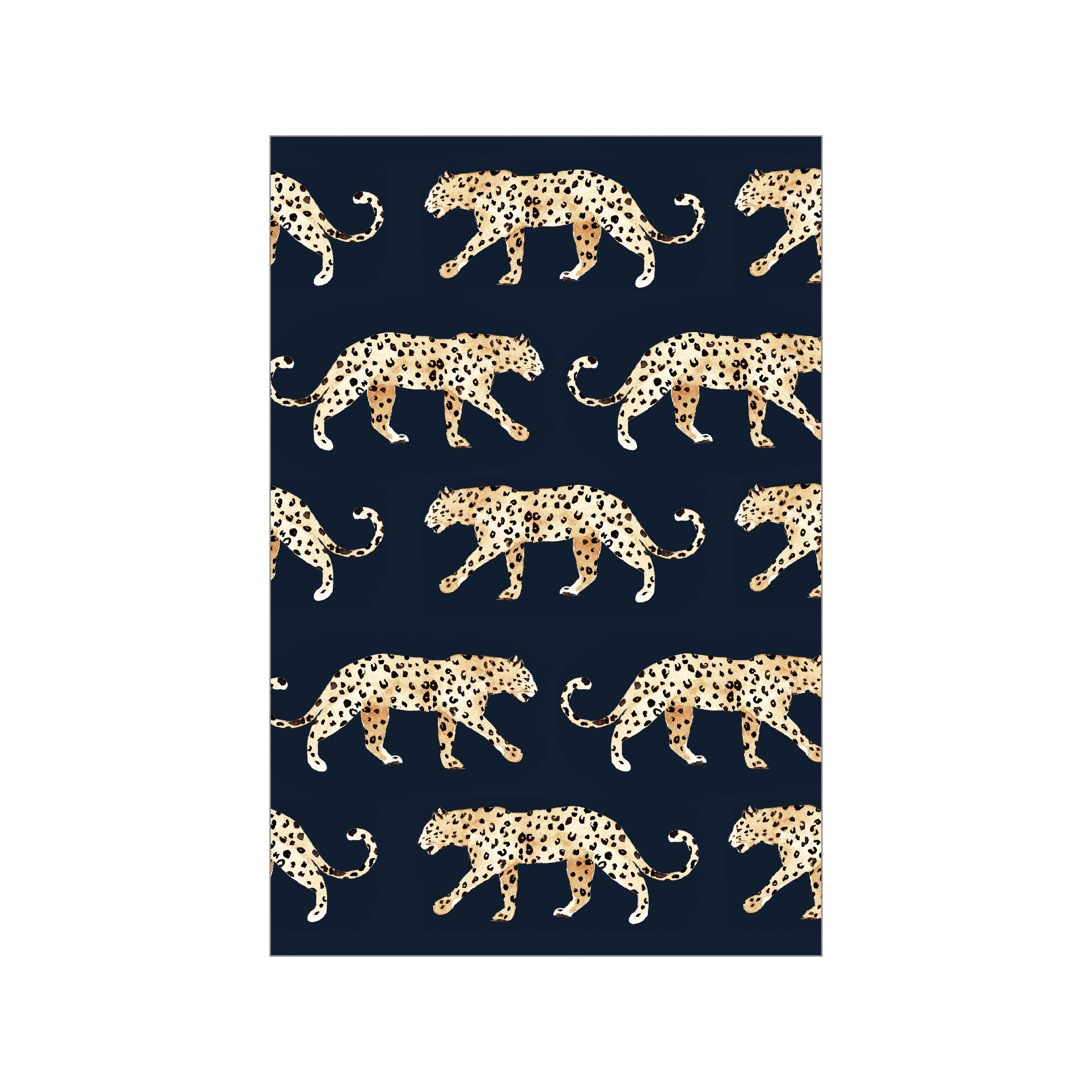 Mini poster A5 - Leopard Navy – Annet Weelink Design