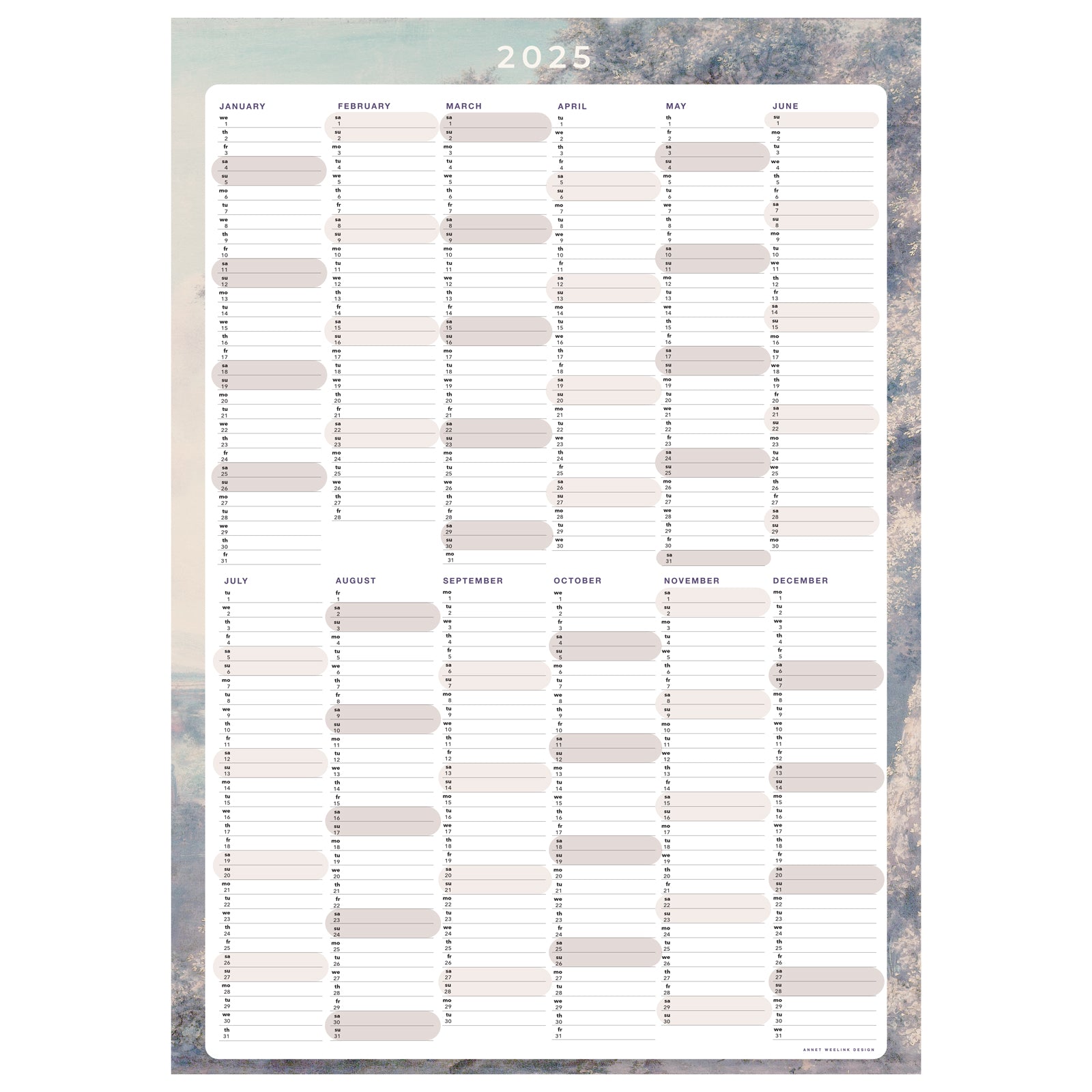 Yearly Planner 2025 - DUTCH MASTER BLUE – Annet Weelink Design