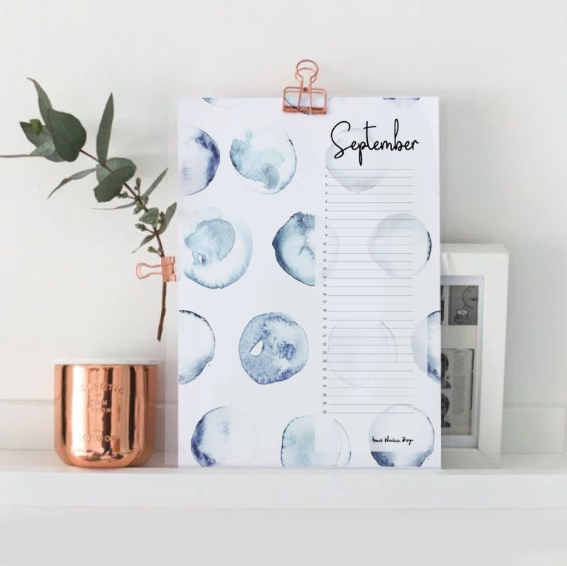 Birthday Calendar - WATERCOLOR - A4 - Perpetual – Annet Weelink Design