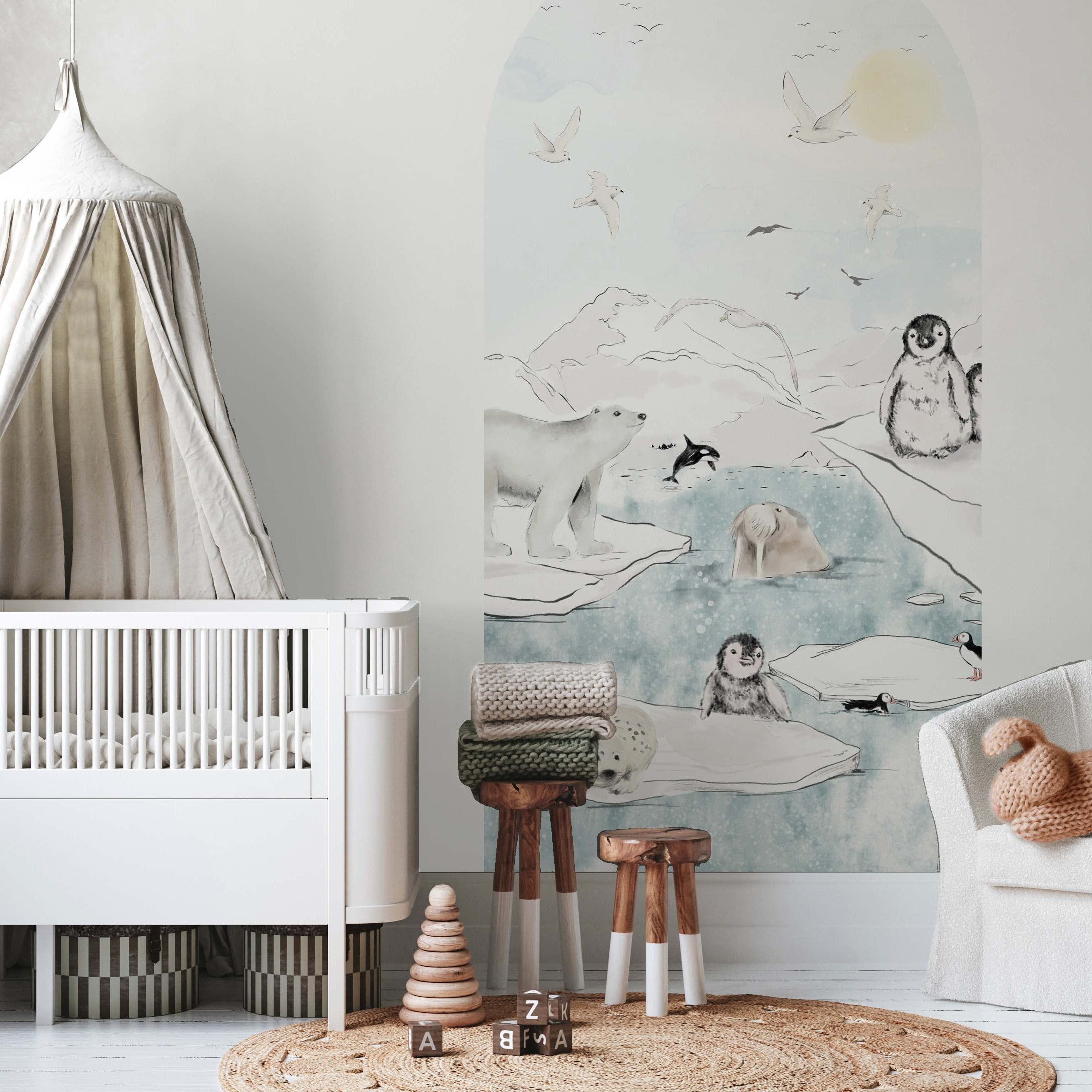 Peel and stick Arch Wallpaper Decal - Antarctica – Annet Weelink Design