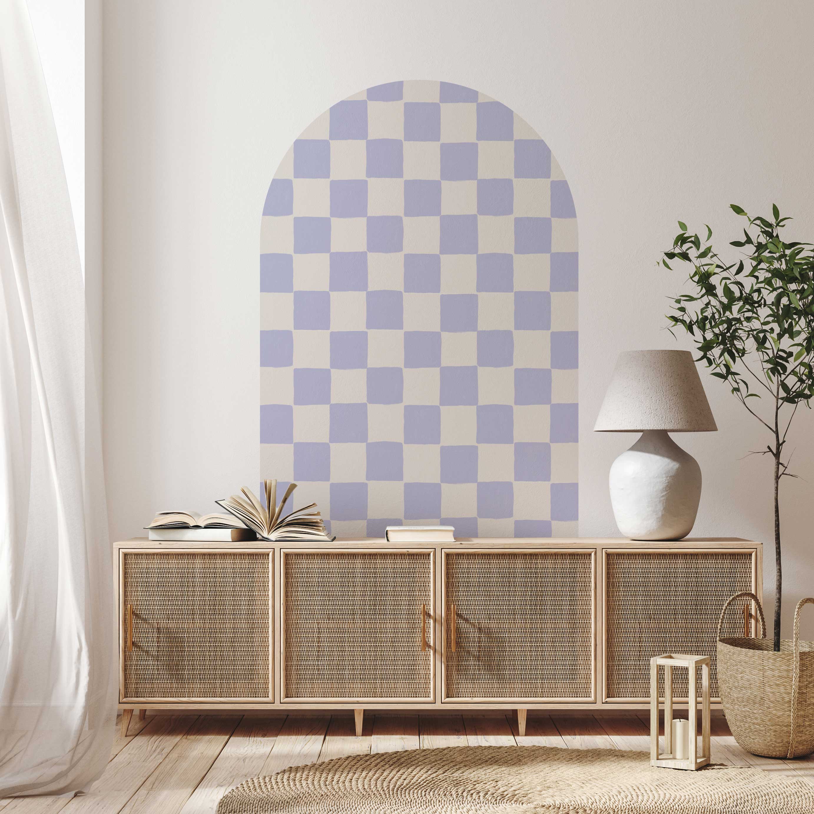Peel and Stick Arch Wallpaper Decal - Check Mate – Annet Weelink Design